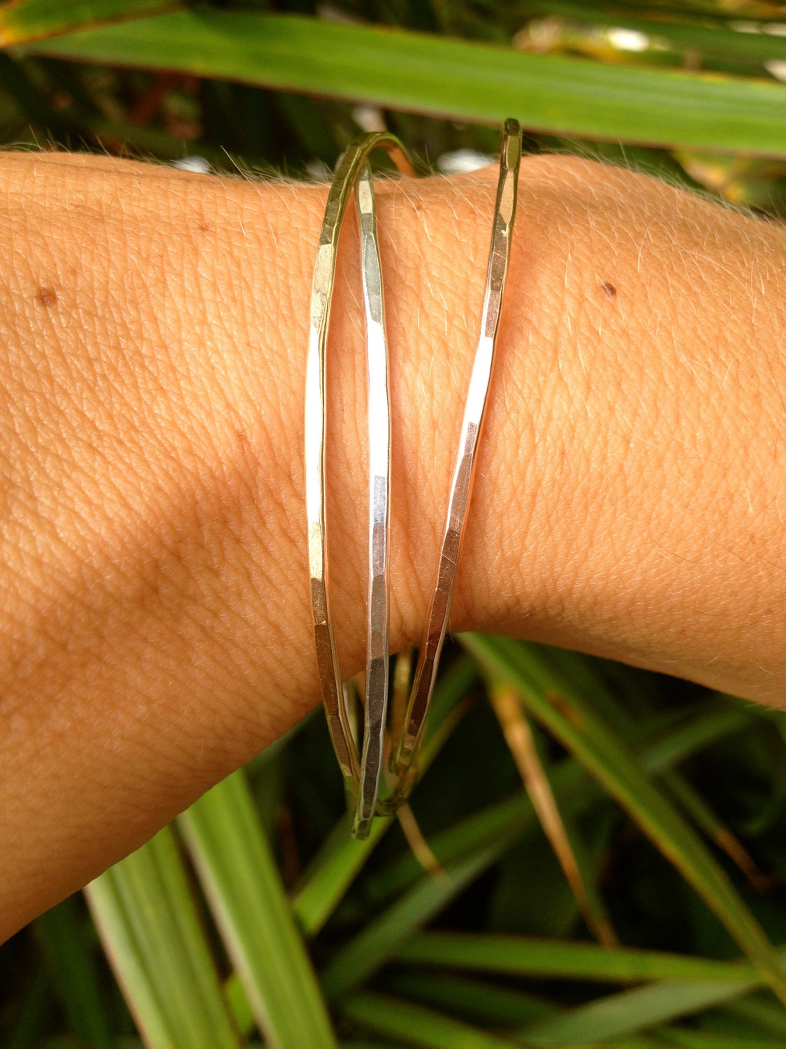 Neapolitan Bangle Bracelet Setgold Filled, Rose Gold Filled, and ...