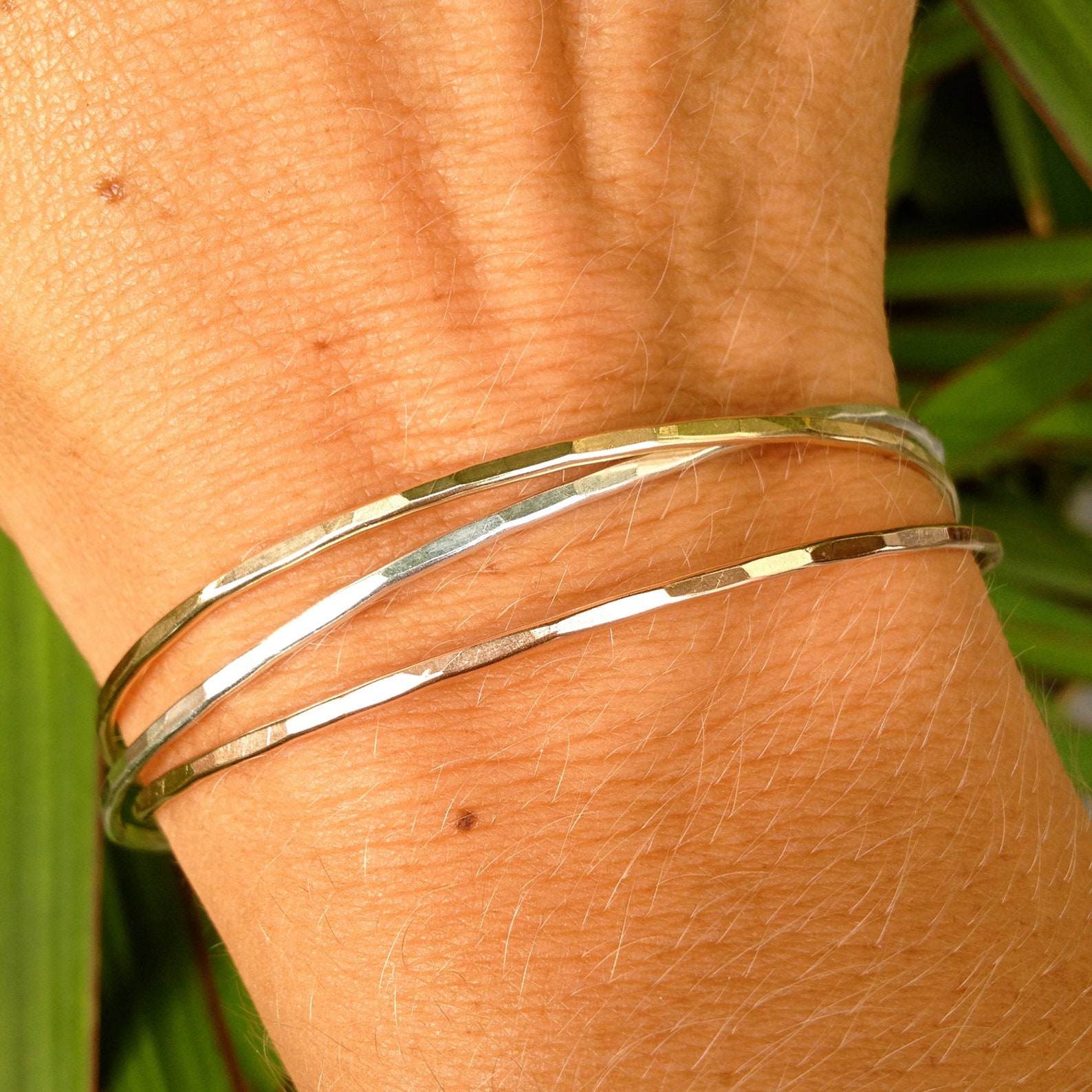 Neapolitan Bangle Bracelet Setgold Filled, Rose Gold Filled, and ...