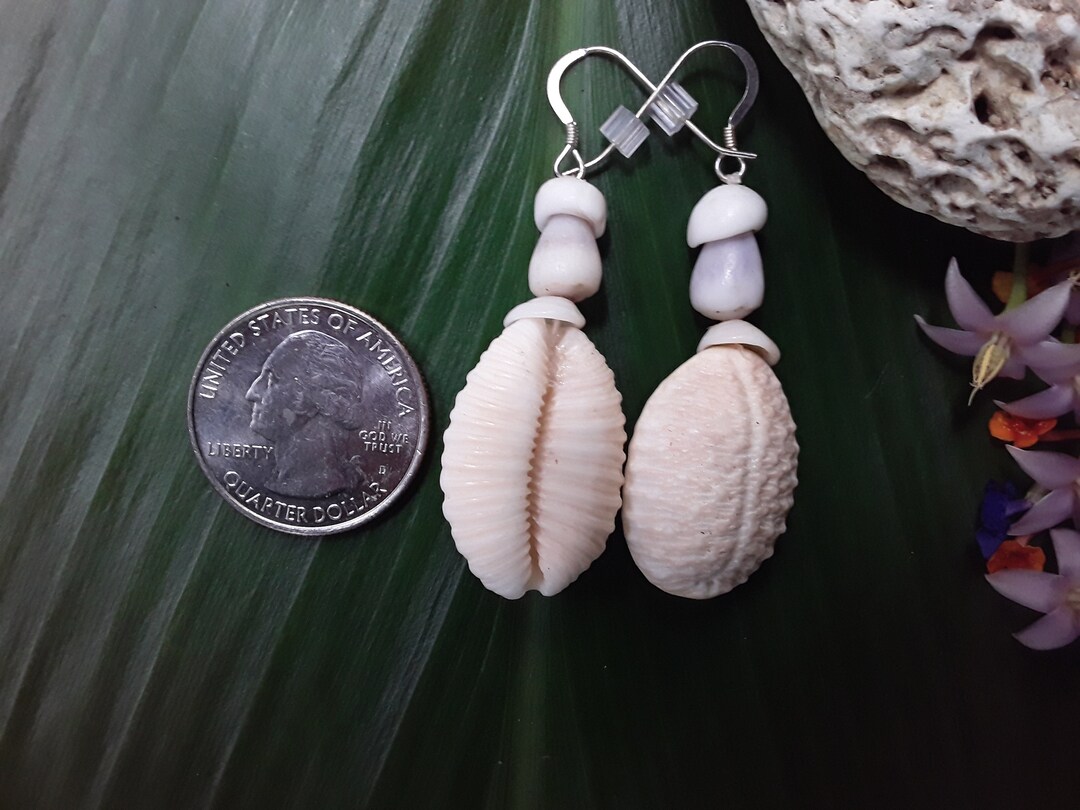 Granulate Cowrie Earrings Puka Shell Earrings Puka Shell Jewelry Hawaii Shells Kauai Puka Shell ...
