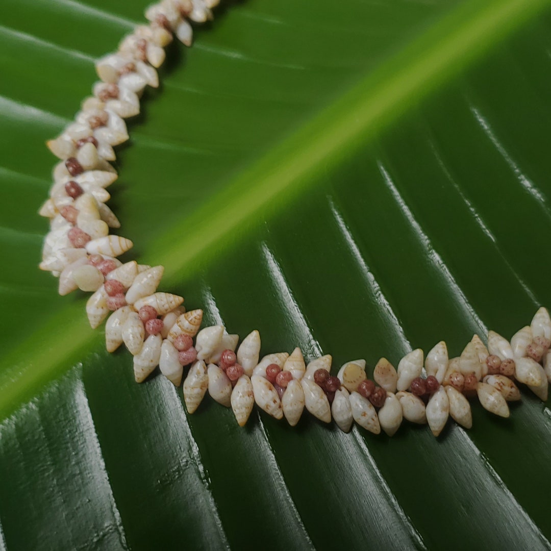 Kahelelani Shell Lei: Laiki Shell Necklace, Traditional Hawaiian ...