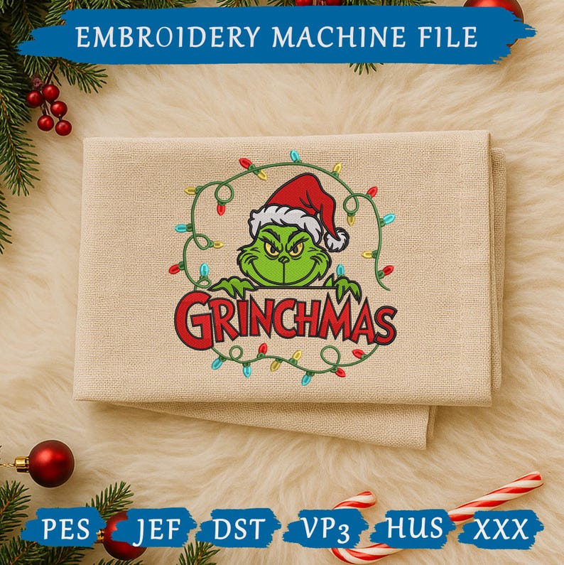 Grinchmas Embroidery Design | Christmas Grinch Style Machine File ...