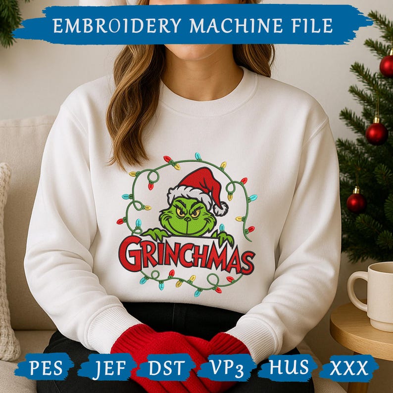 Grinchmas Embroidery Design | Christmas Grinch Style Machine File ...