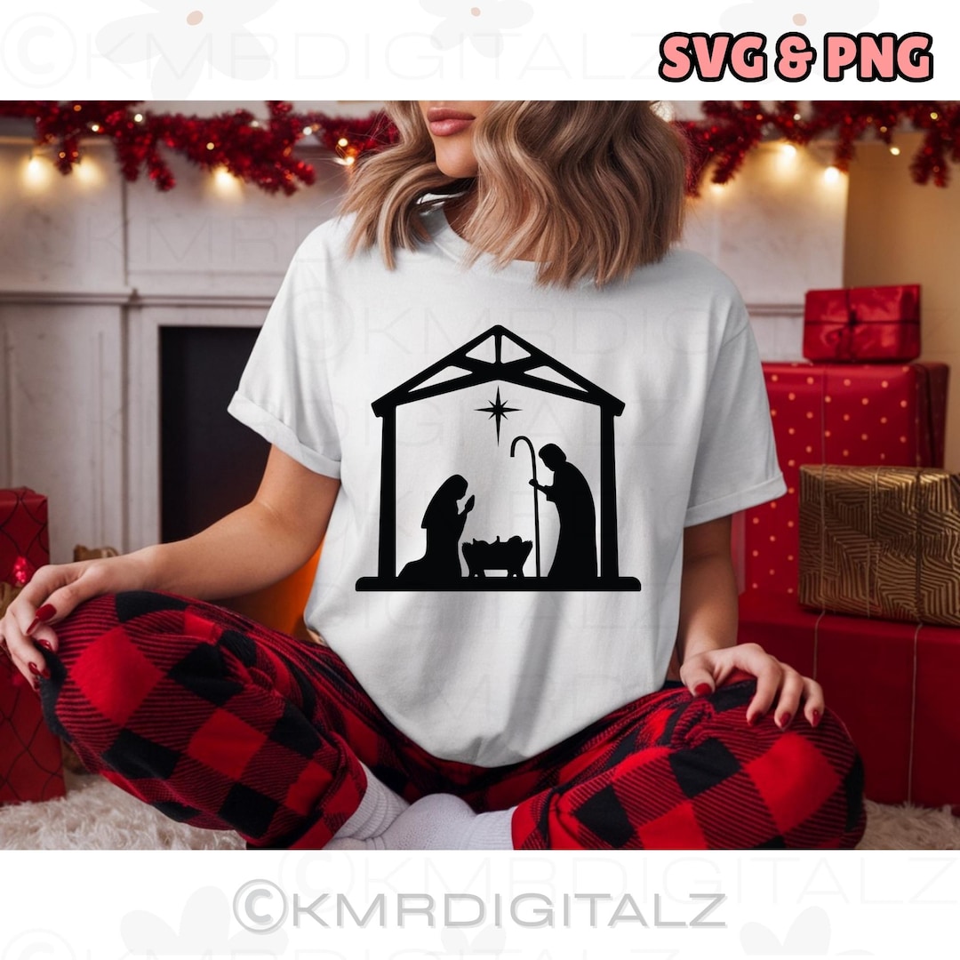 Nativity Scene SVG PNG | Christmas Graphic | Xmas | Jesus | Christmas ...