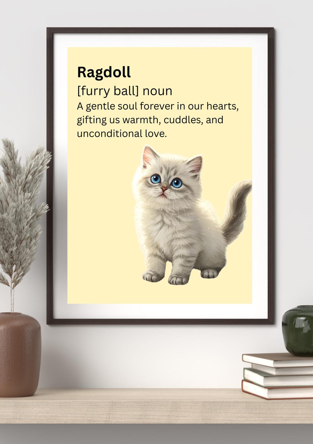 Ragdoll Cat Poster | Cat Wall Art | Modern Pet Decor | Digital Download ...