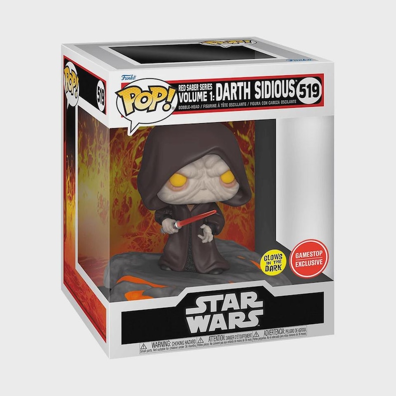 Funko POP! Star Wars Red Saber Series Darth Sidious #519 Glow Deluxe ...