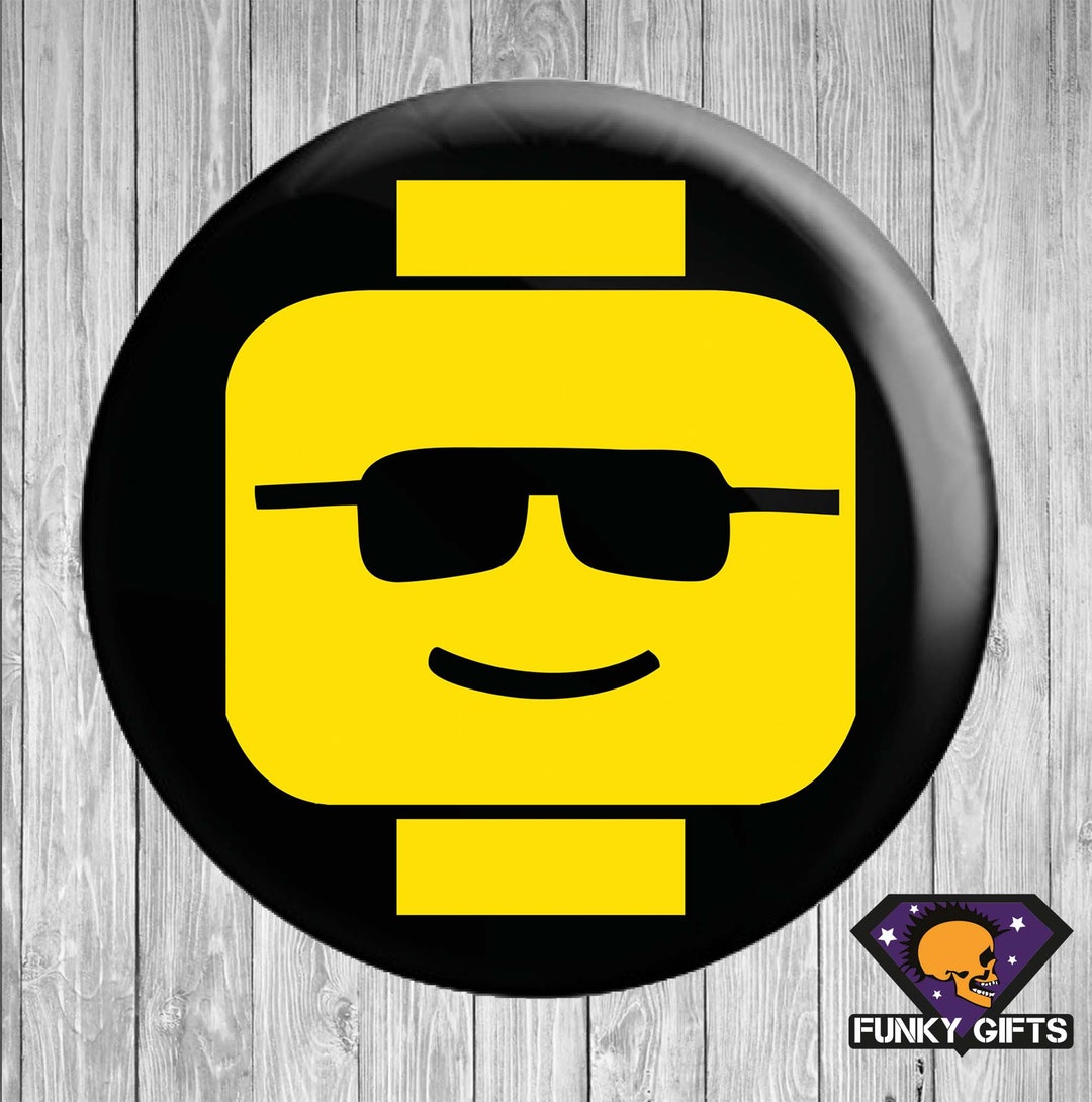 Cool Dude Brick Head Pin Badge, Magnet or Keyring - Etsy UK