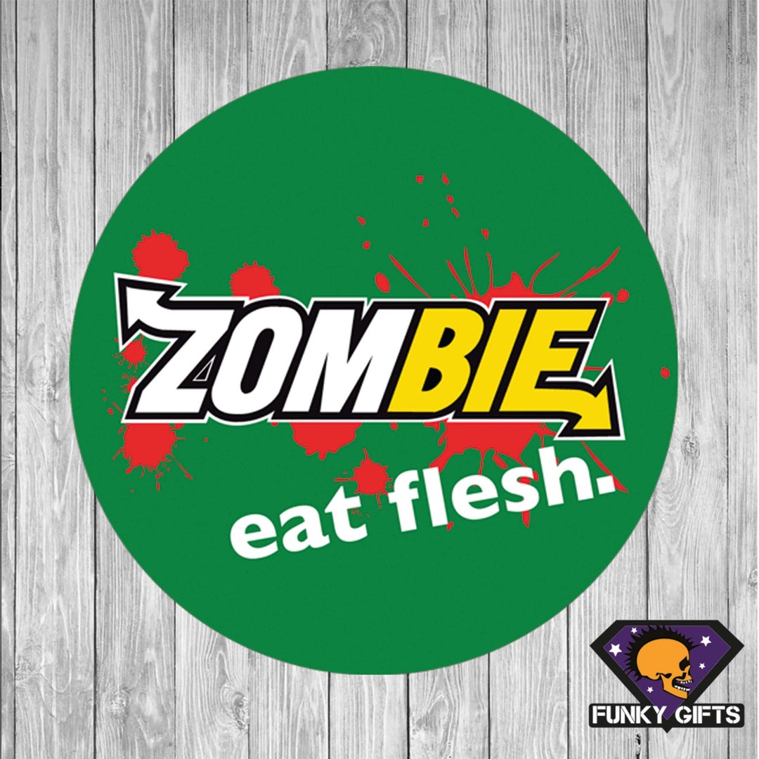 Zombie Eat Flesh Vinyl Sticker - Etsy