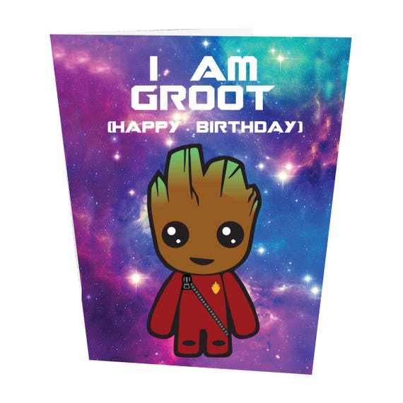 I Am Groot Happy Birthday Birthday Card | Etsy