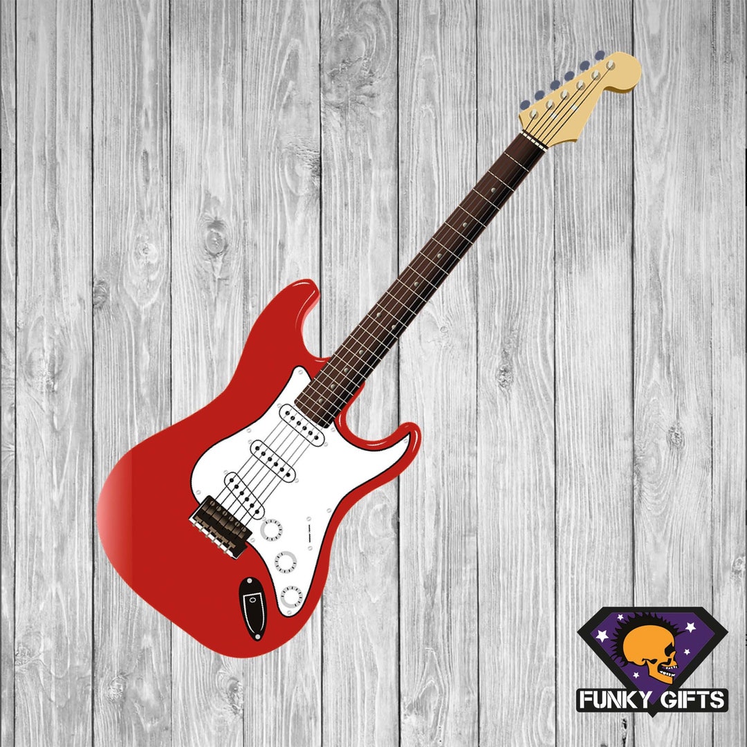 Guitar Vinyl Sticker - Etsy