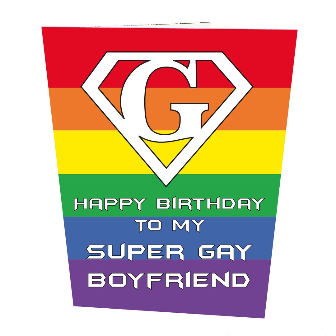 Happy Birthday to Super Gay Boyfriend Birthday Card - Etsy