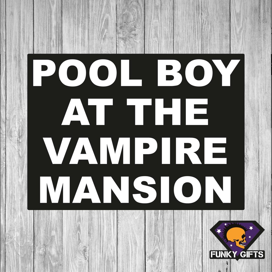 Pool Boy in A Vampire Mansion Vinyl Sticker - Etsy