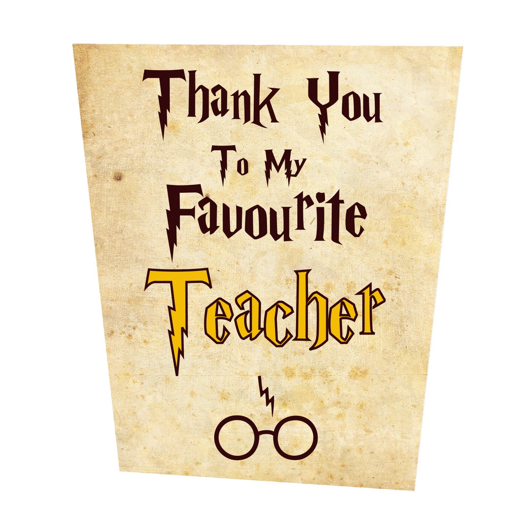 Thank You to My Favourite Teacher Thank You Card - Etsy
