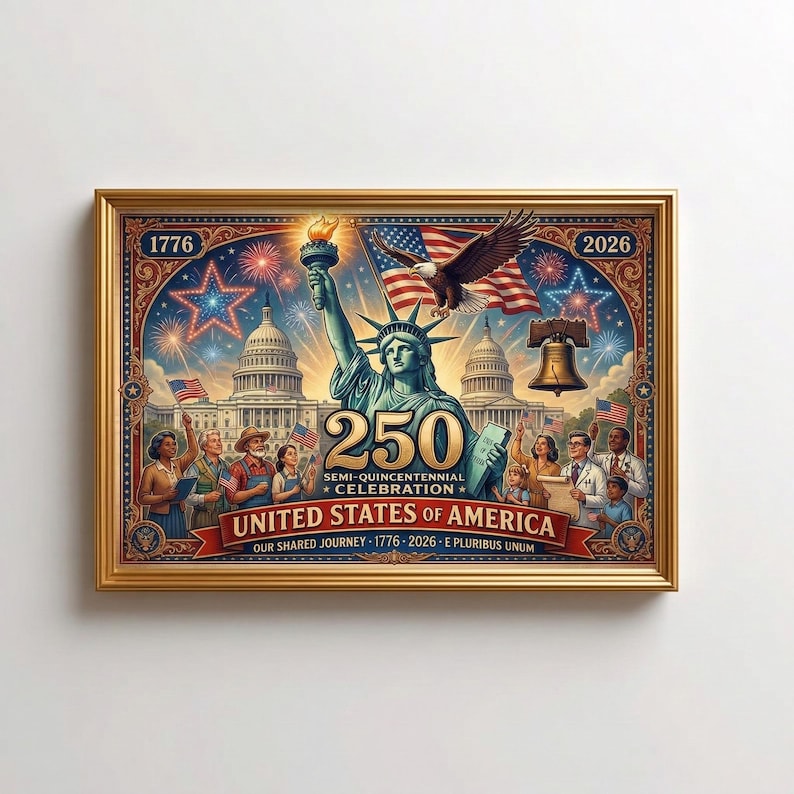America 250th Anniversary Poster, Declaration of Independence Print ...