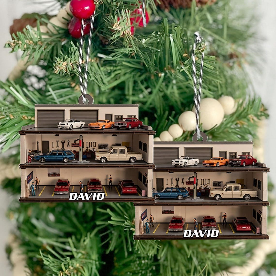 Personalized Car Garage Ornament 2D Flat Acrylic Custom Mechanic Shop ...