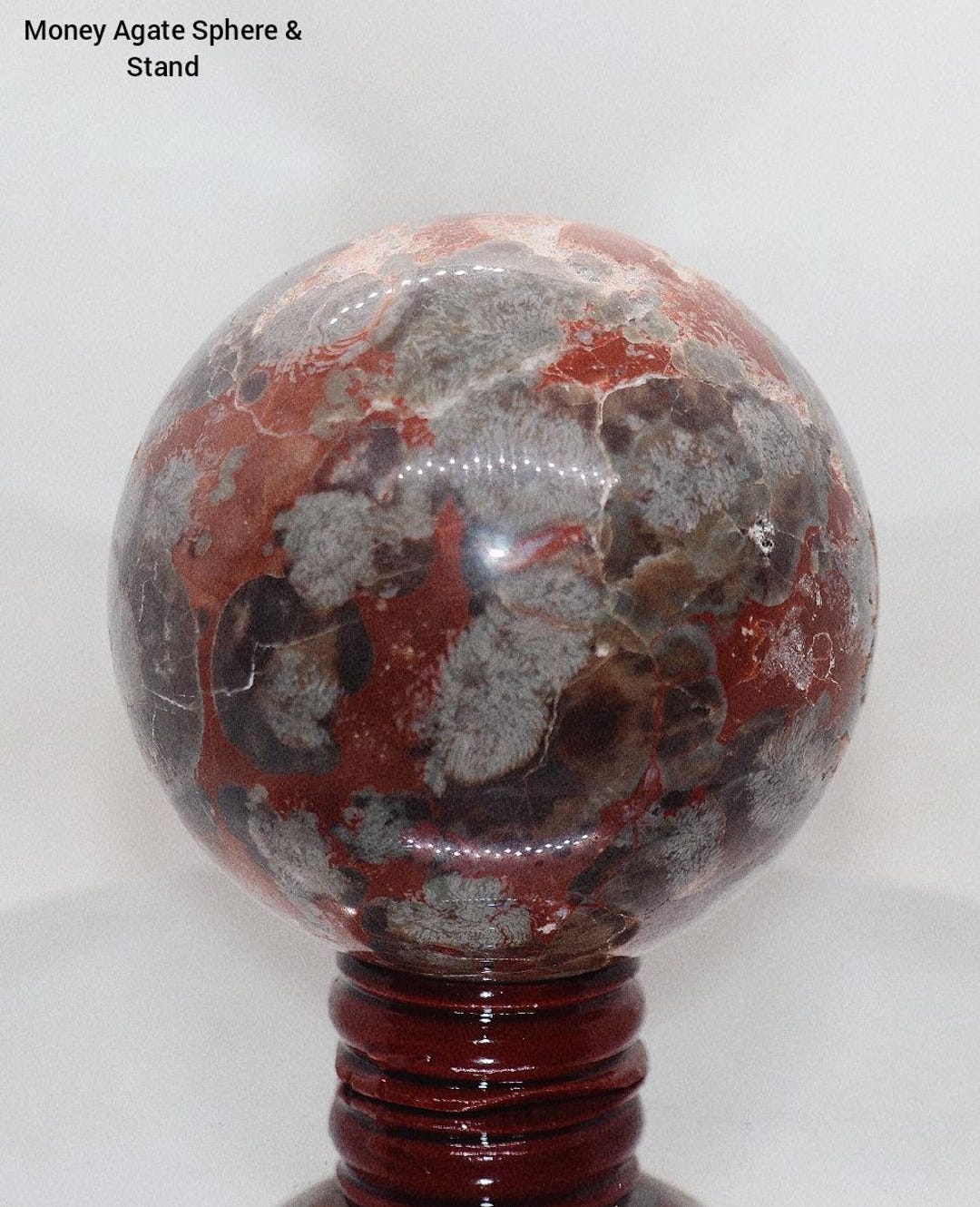 Gemstone Spheres & Stands Money Agate Gemstone Sphere Stand - Etsy