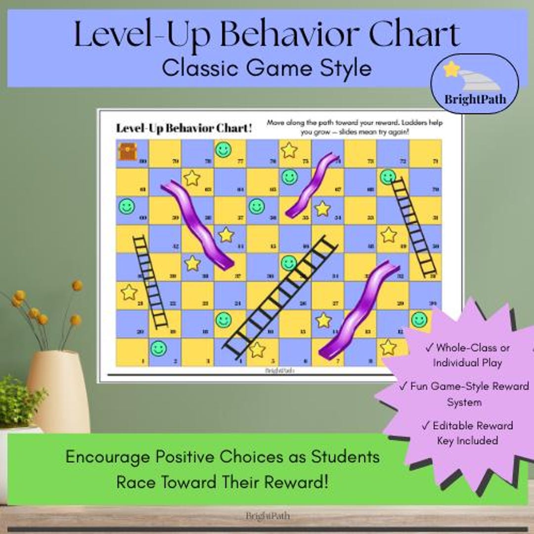 Level-up Behavior Chart | Classroom Reward Game | PBIS Behavior ...