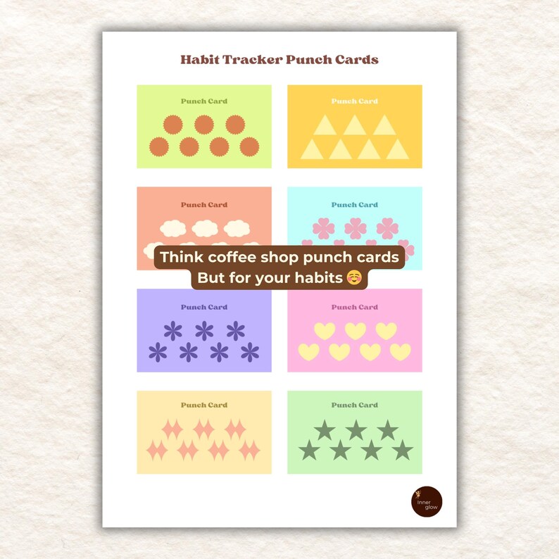 2026 Habit Tracker Punch Cards | Goal Setting Challenge | Daily Routine ...