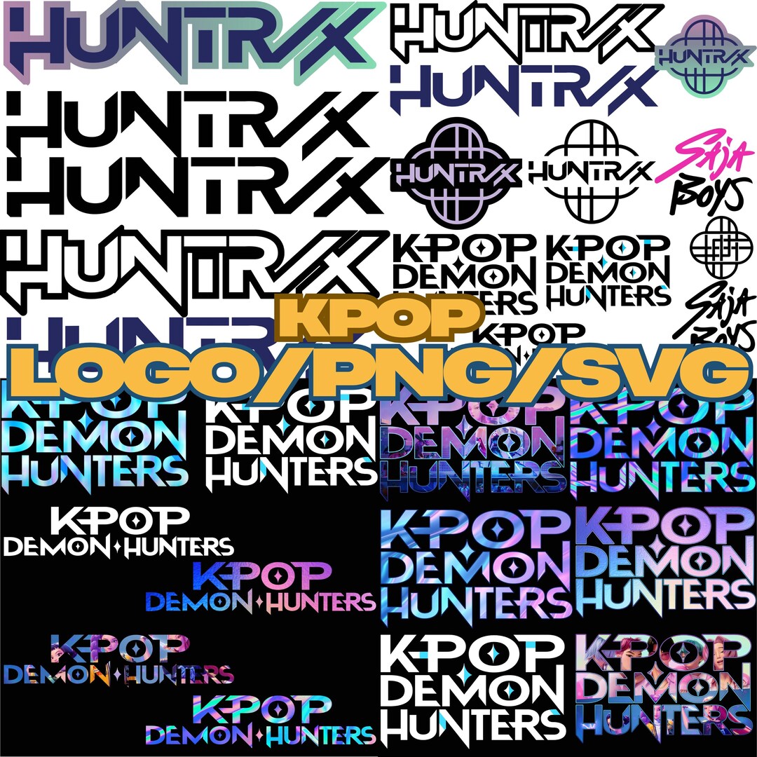 Huntrix Kpop Demon Hunters Logo Bundle | Rumi Mira Zoey Saja Boys Fan ...