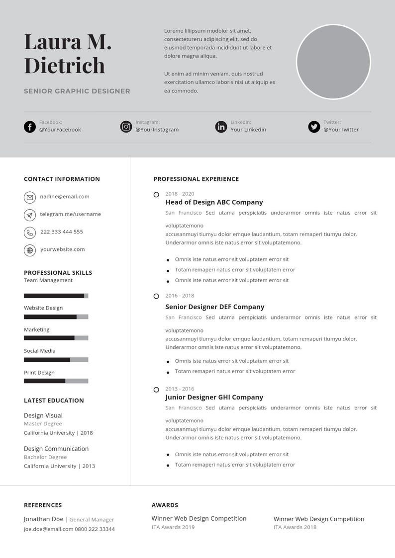 ATS Friendly Resume PDF | Upload to Canva | Editable Resume - Etsy ...