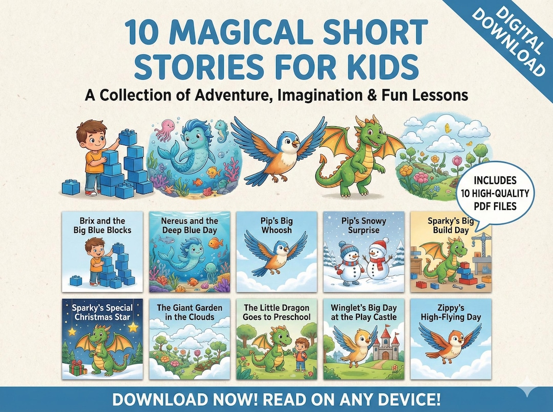 10 Short Stories for Children, Timebed Collection, Learning Tool, PDF ...