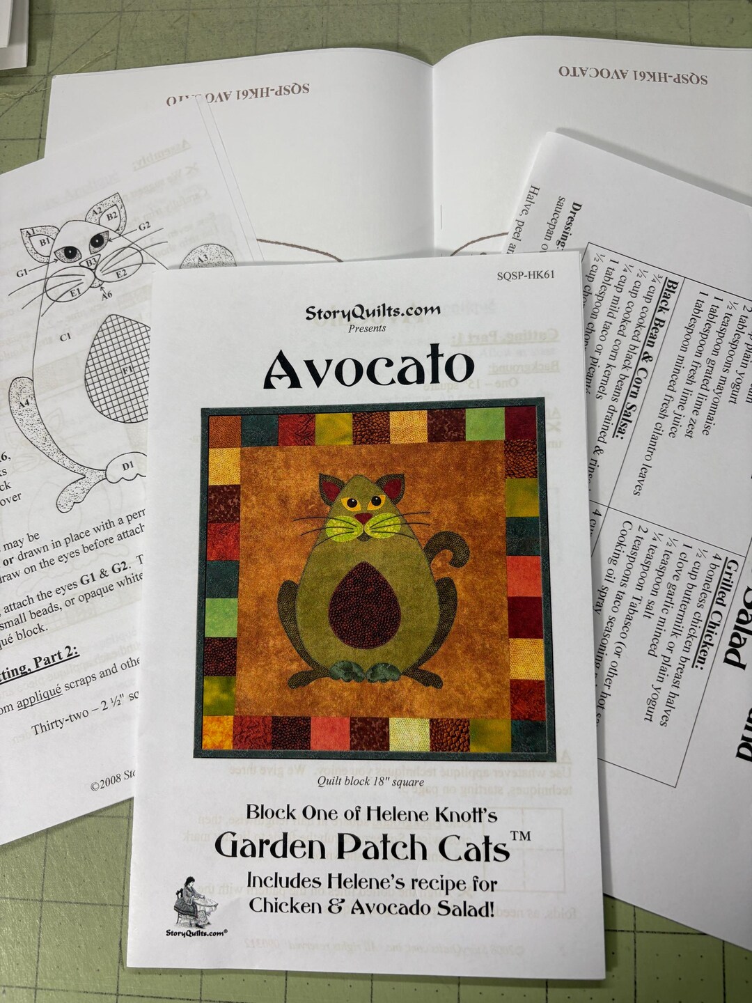 Avocato - Block One of Helene Knott's Garden Patch Cats Presented by ...