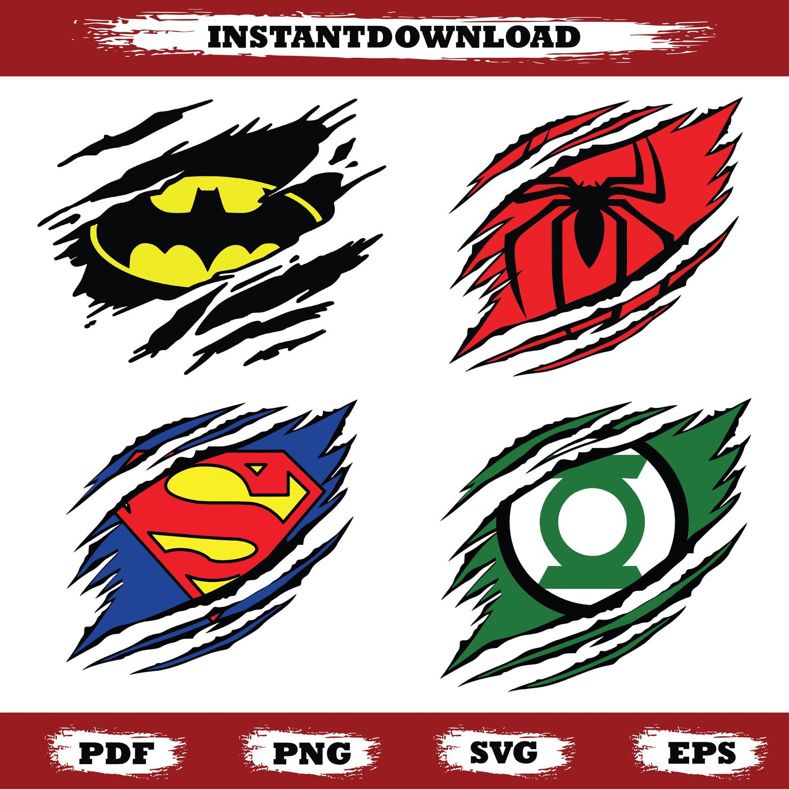 Super Hero SVG PNG | Superhero Ripped Logo Shirt Design | Comic Book ...