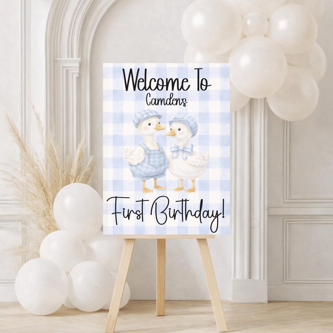One Silly Goose Welcome Sign Boy First Birthday, Goose Birthday Party ...
