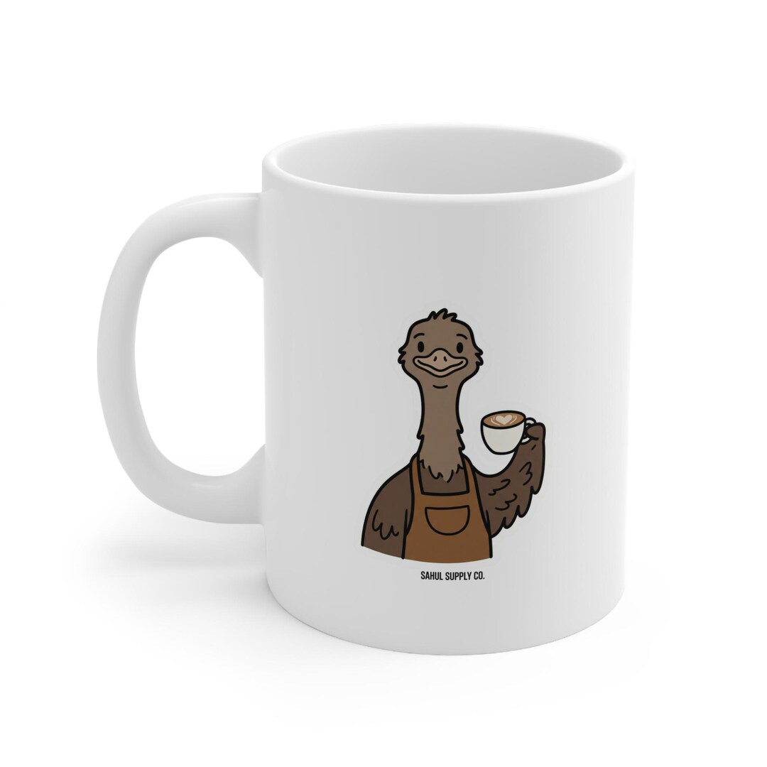 Coffee Emu Holding a Mug Ceramic Coffee Cup | 11oz 15oz - Etsy