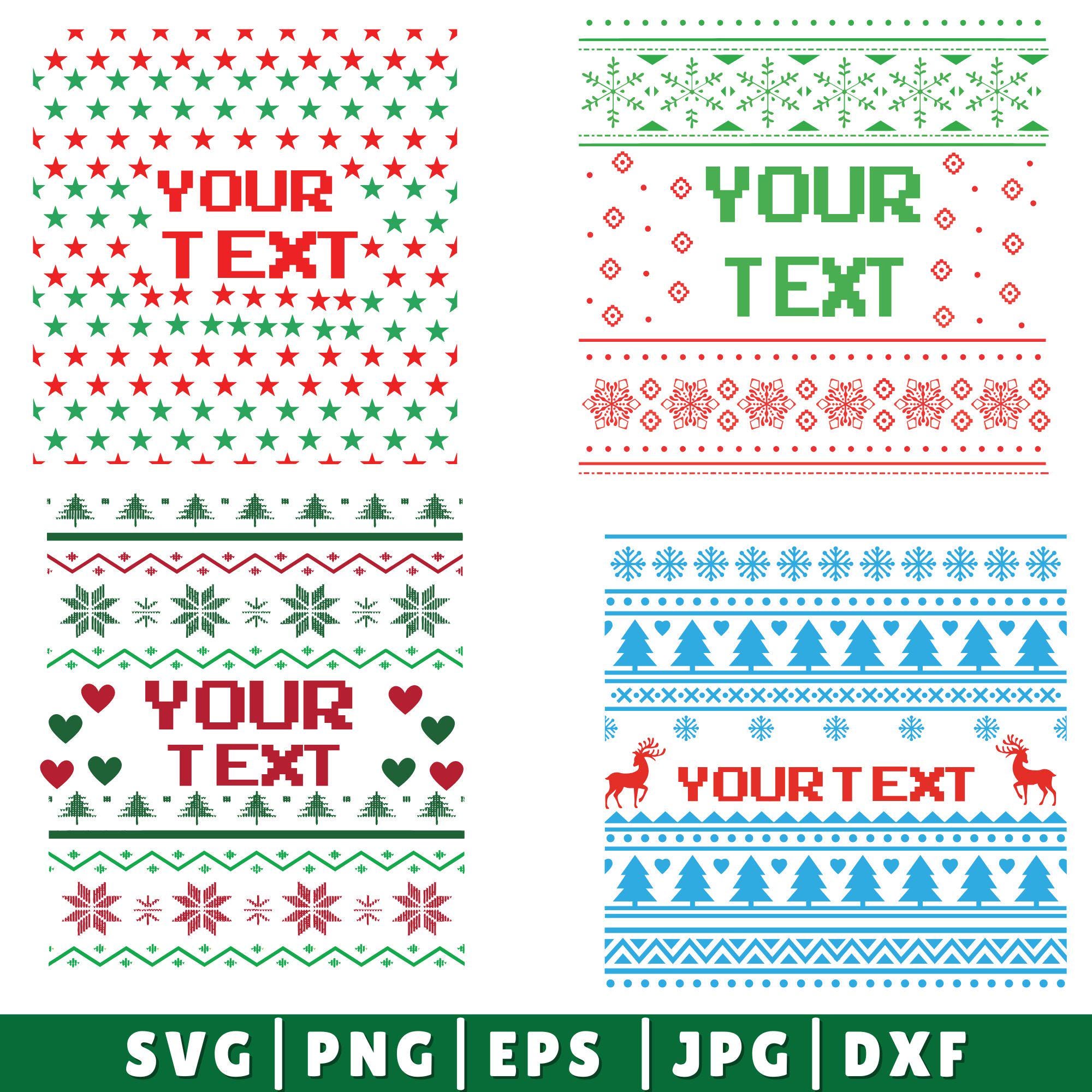 12 Christmas Ugly Sweater SVG Bundle, Christmas Ugly Sweater Templates ...