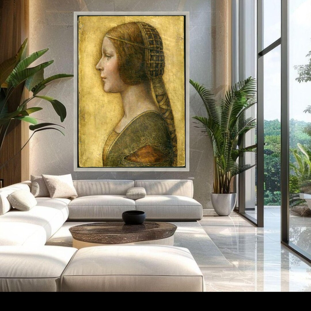Renaissance Profile Portrait Canvas, Leonardo Da Vinci Style Wall Art ...