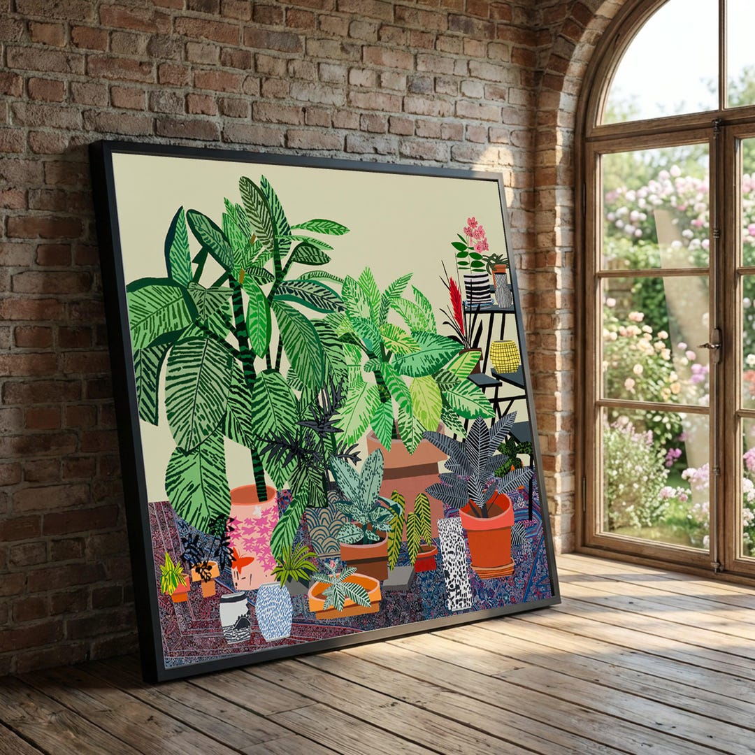 Tropical Potted Plants Canvas Print, Botanical Wall Art - Etsy