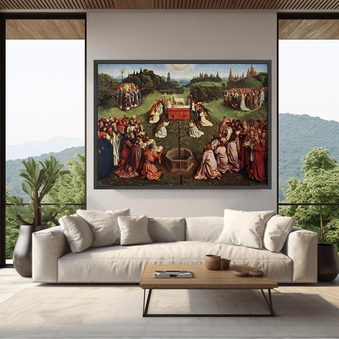 Jan Van Eyck Ghent Altarpiece Detail, Religious Canvas Wall Art ...