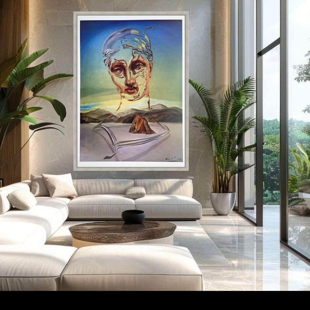 Surreal Floating Portrait Canvas, Salvador Dali Art, Abstract Face ...