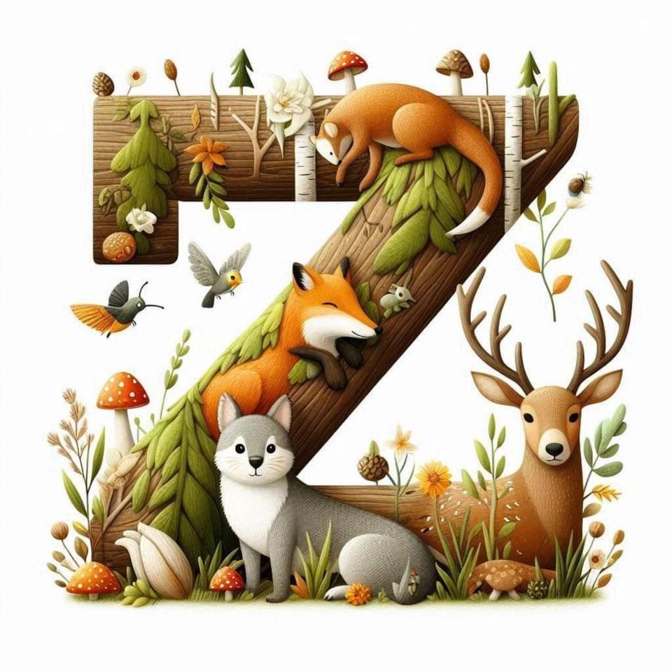 Autumn Letters With Forest Animals: A-Z Letters (digital Download) - Etsy