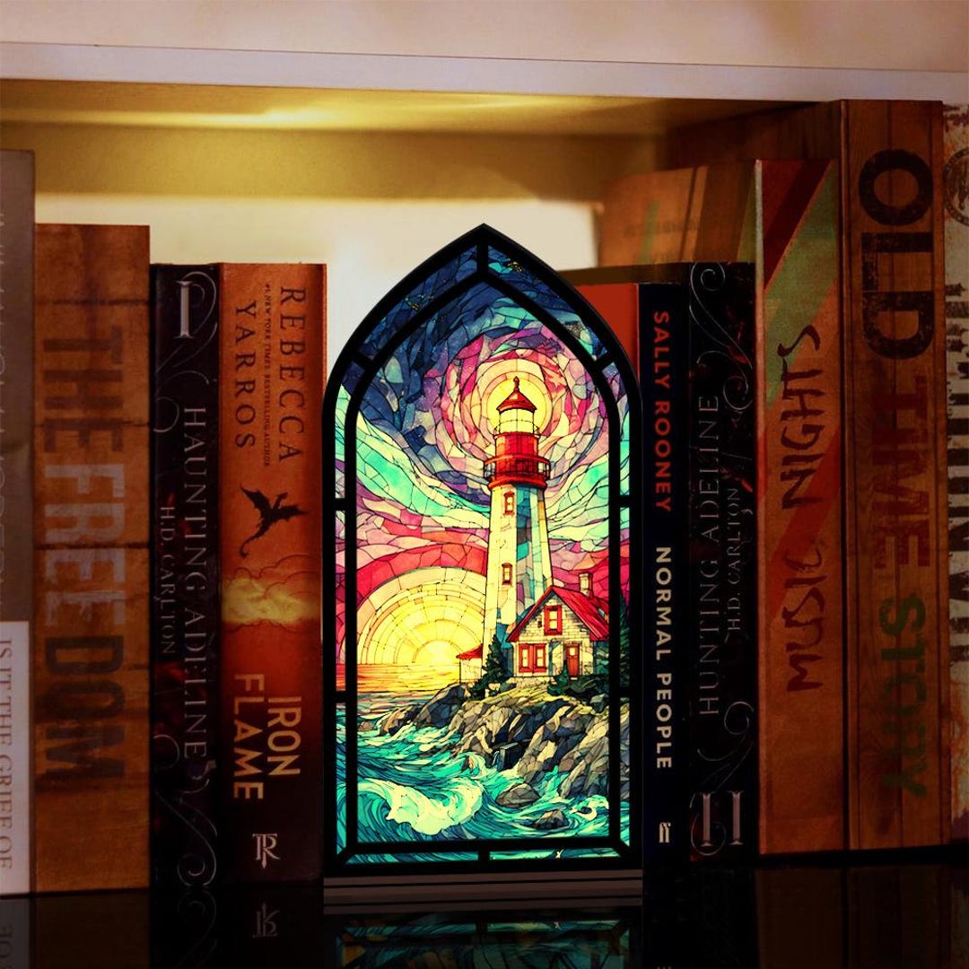 The Guiding Light | Coastal Lighthouse Book Nook With Candle Holder ...
