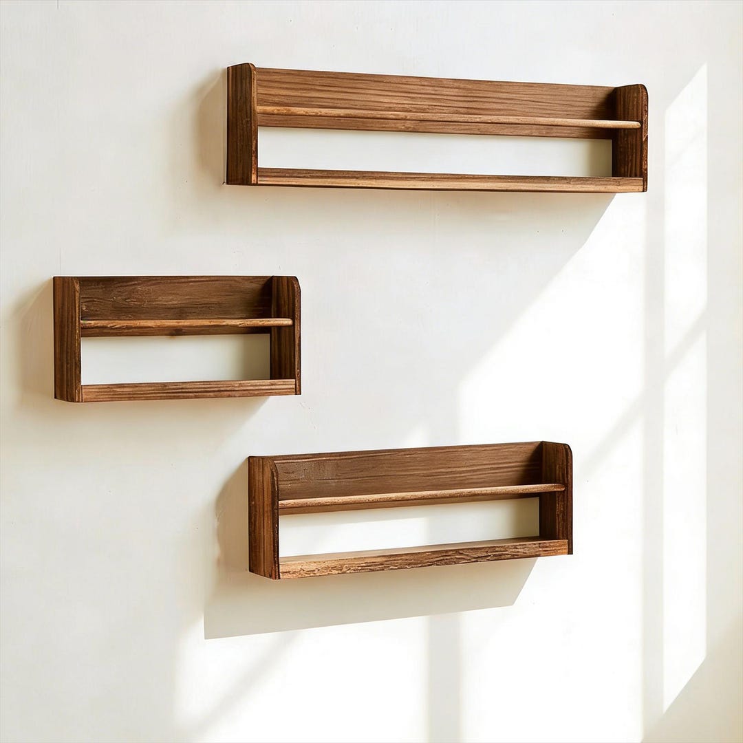 Estante flotante de pared con repisa para cuadros, estantes de madera ...