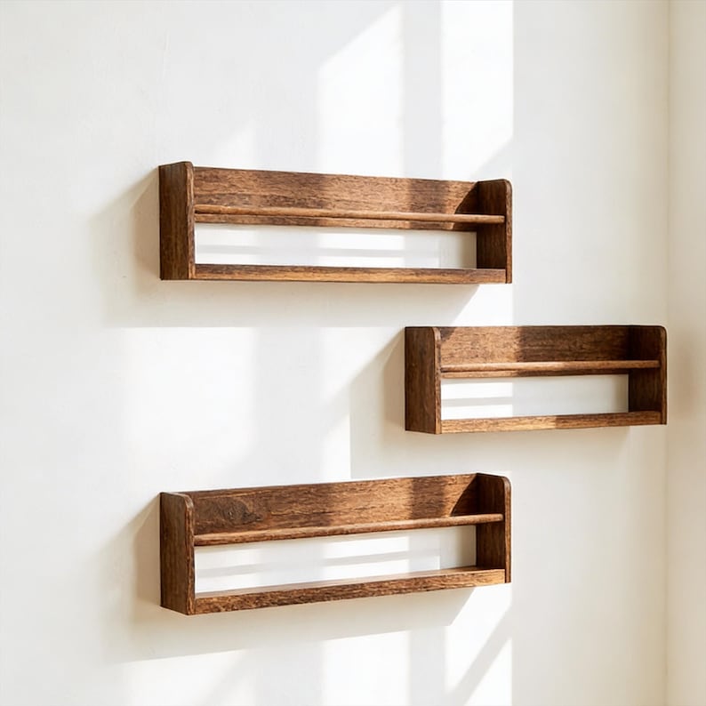 Estante flotante de pared con repisa para cuadros, estantes de madera ...