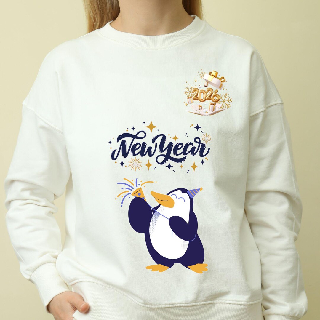 Happy New Year 2026 Png | Trendy New Years | Penguin Prints | Shirts ...
