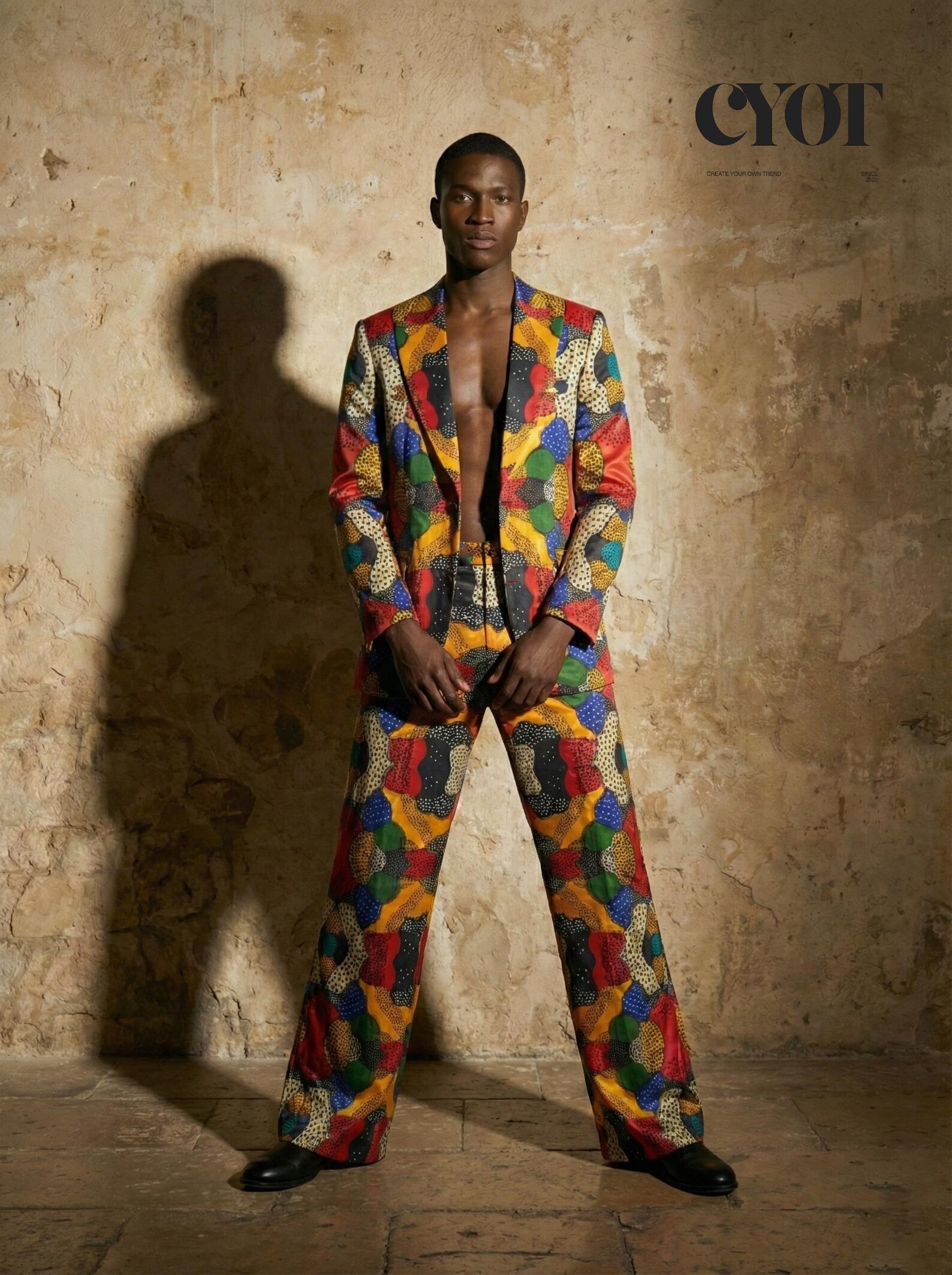 Custom Made Men's African Print Suit Set, Colorful Blazer & Wide Leg ...