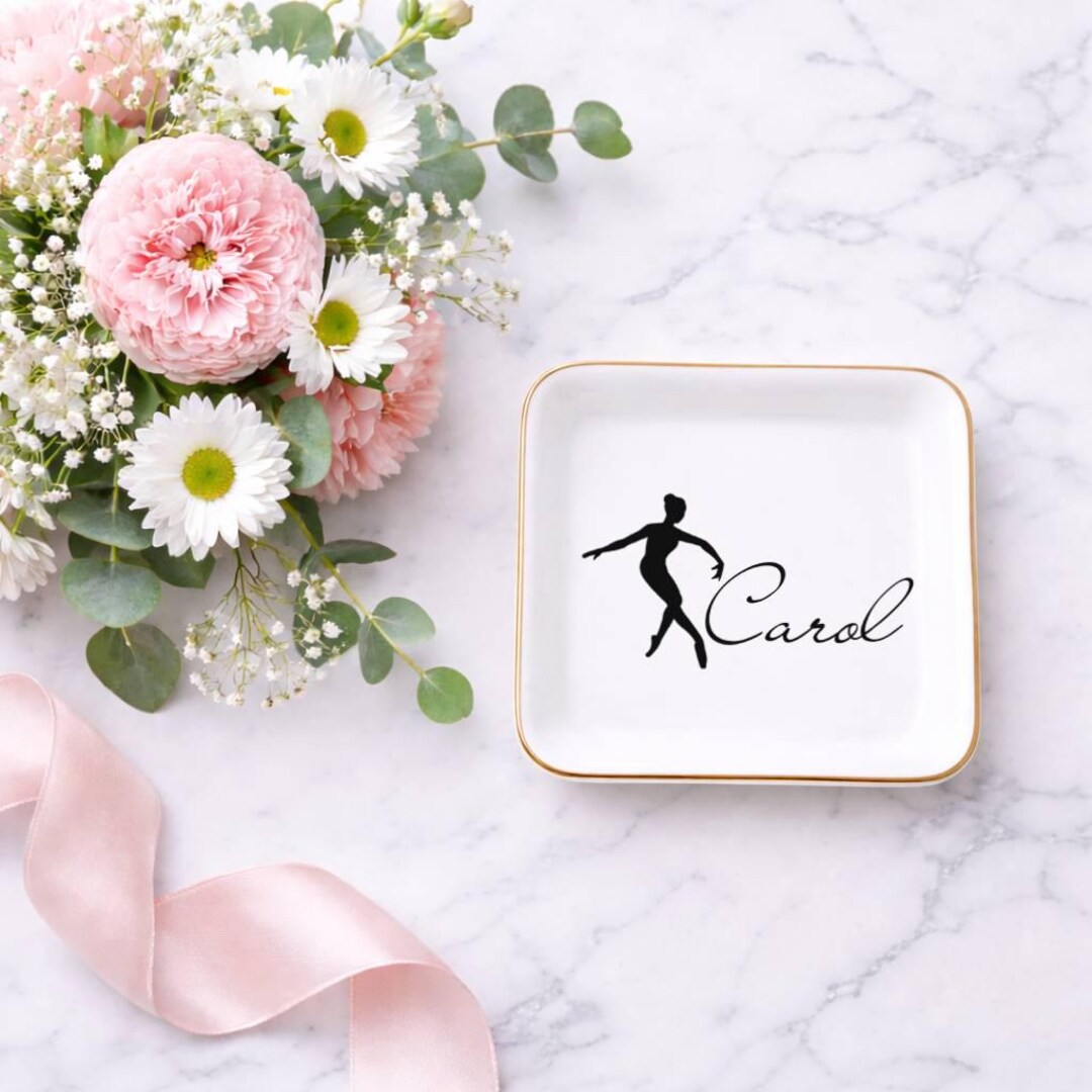 Custom Ballerina Jewelry Dish, Personalized Ballet Ring Dish, Ballet ...
