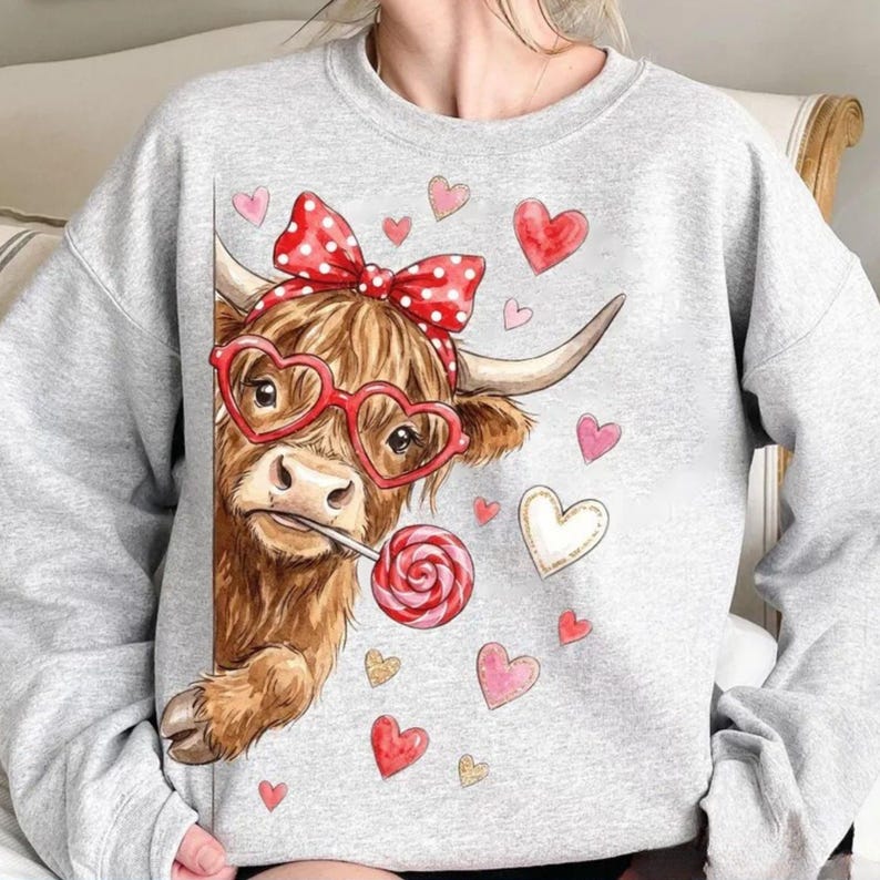 Funny Valentine Highland Cow PNG, Valentine Coquette Png, Valentine's ...