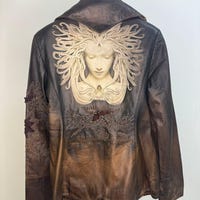 Custom Leather Jacket – Hand-painted & Digital Print Fusion ...