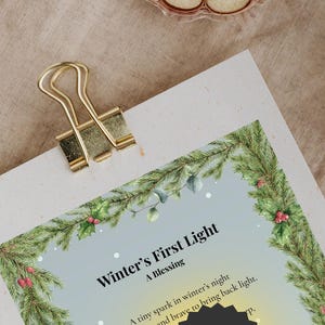 Winter Solstice Blessing Poem Printable | Yule Invocation | Family ...