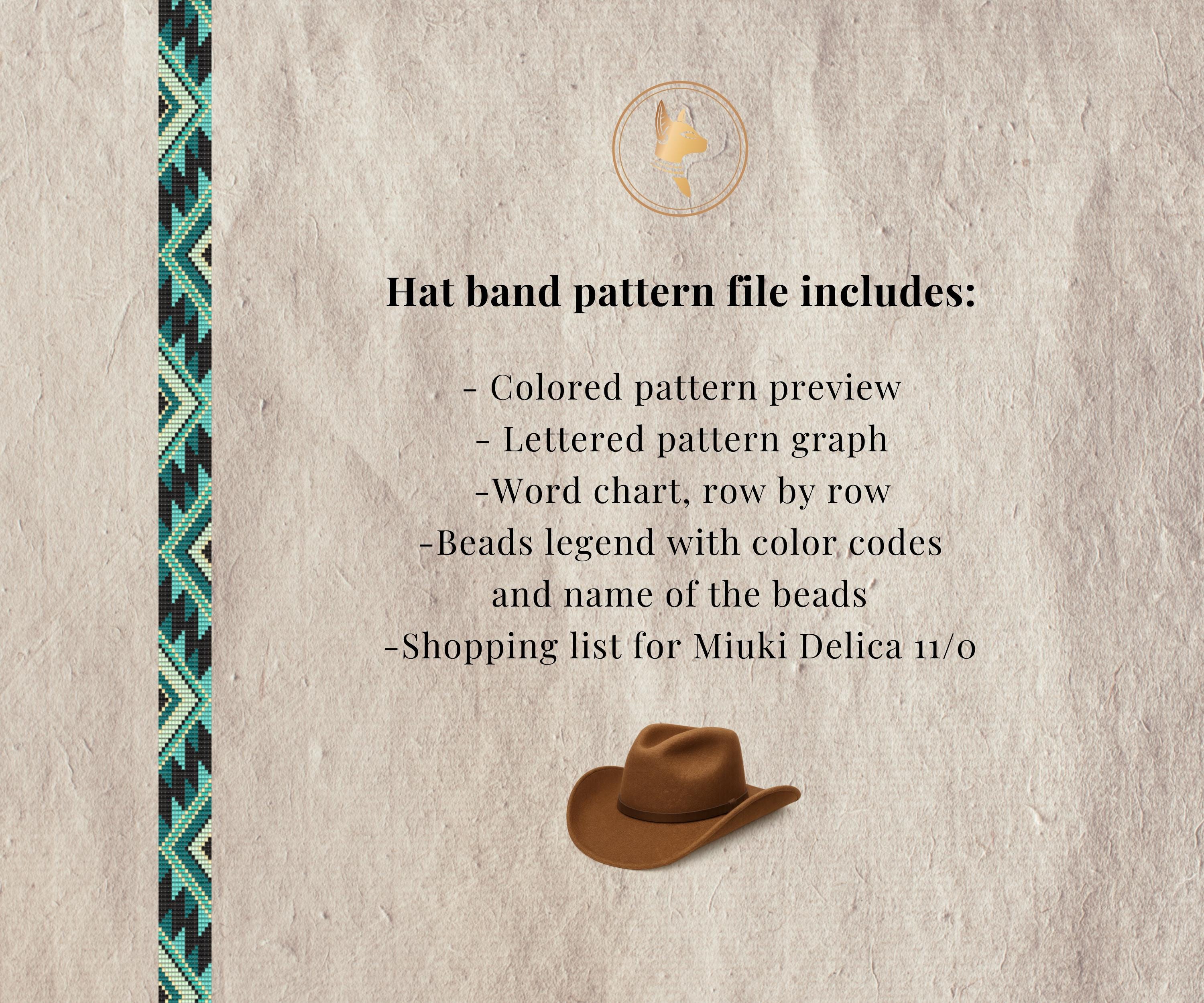Beaded Cowboy Hat Band Pattern: DIY Western Cowgirl Style Loom Bead ...