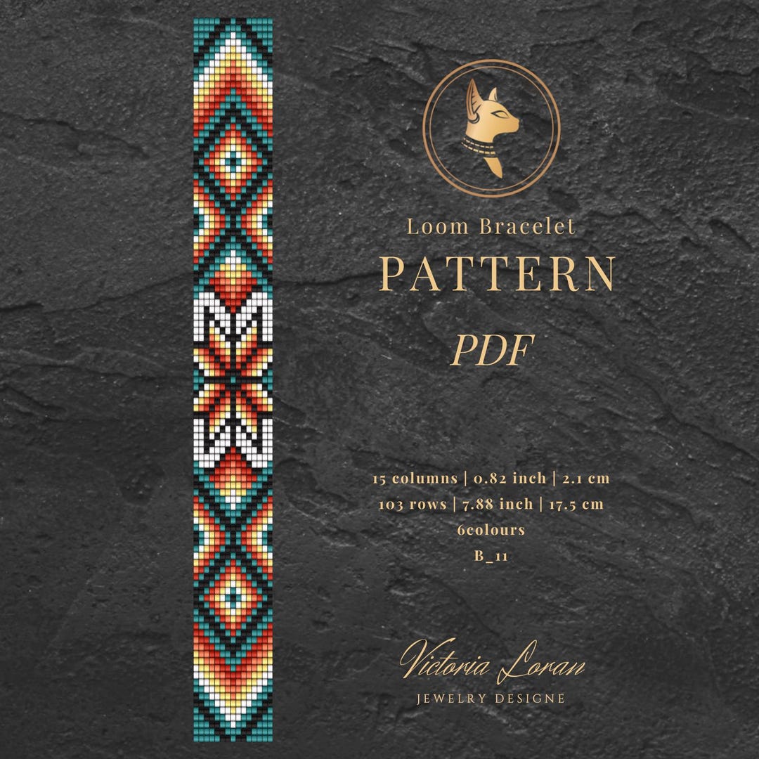 Floral Bead Loom Bracelet Pattern: Native American Inspired Miyuki ...