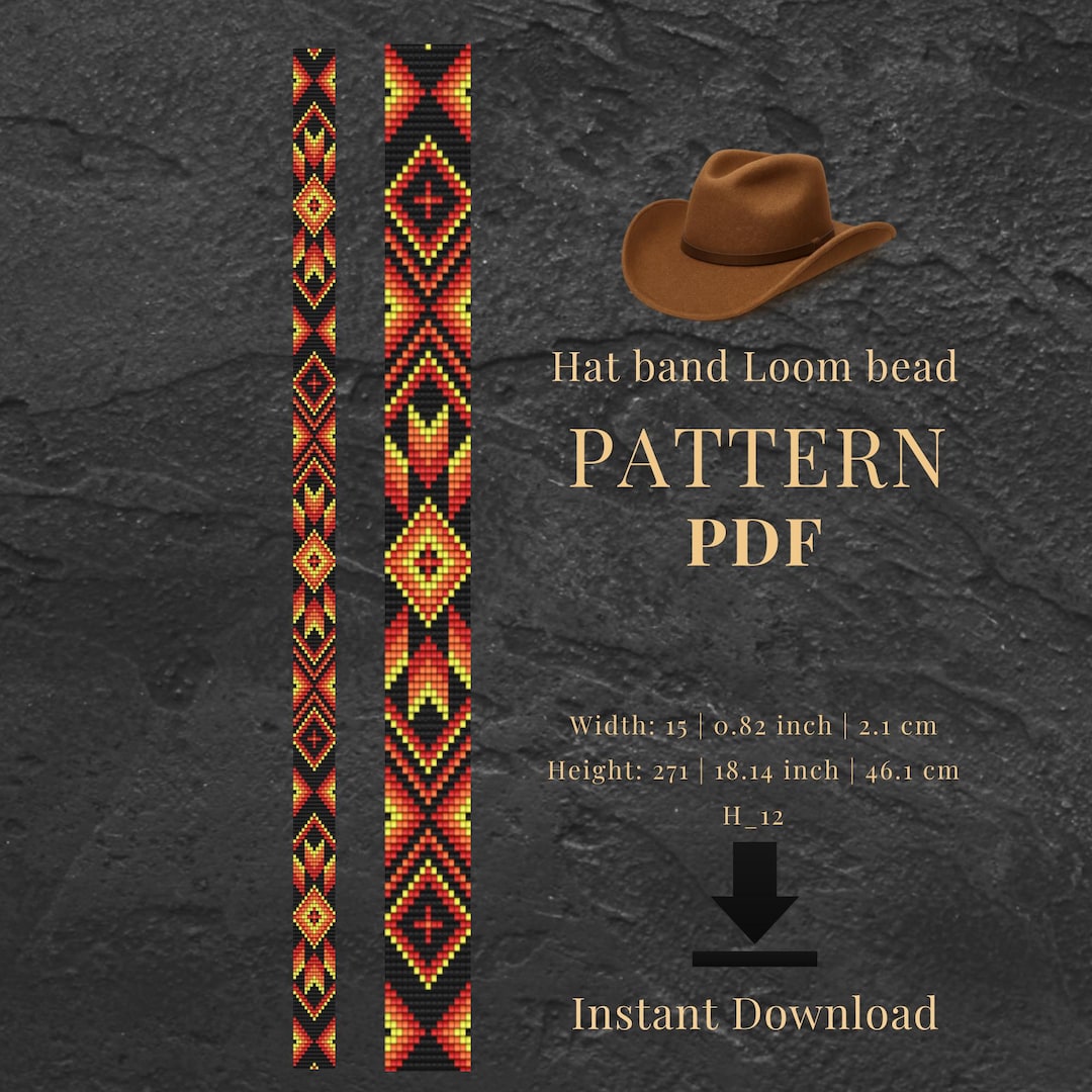 Loom Beaded Hat Band Pattern — Western Cowgirl & Cowboy Design PDF - Etsy