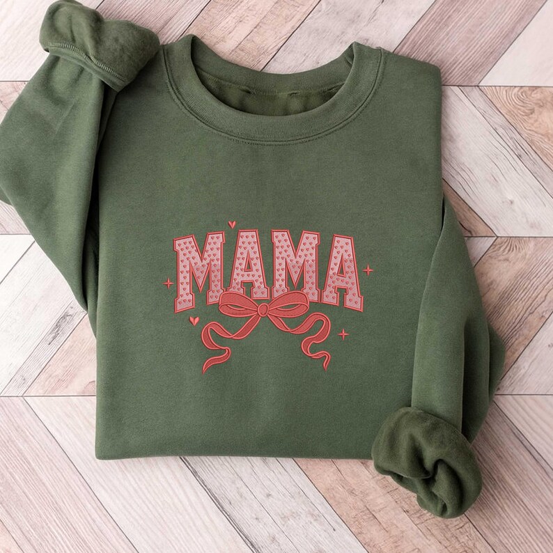 MAMA Bow Embroidery Design, Mom Letter Embroidery File, Mother’s Day ...