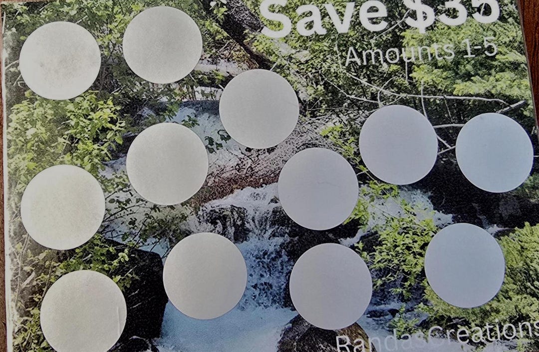 Waterfall Scratch off Savings Challenge - Save 35 - Etsy