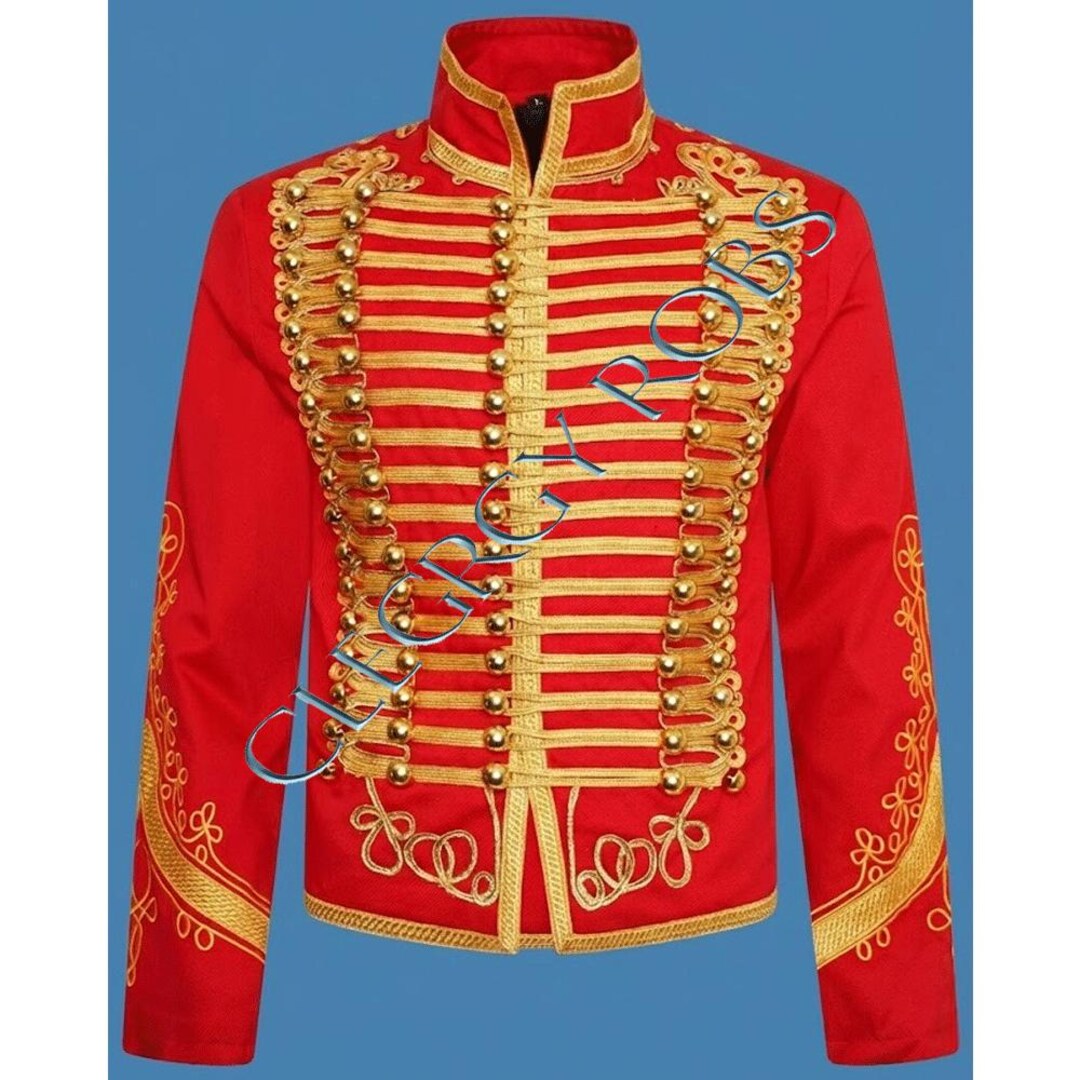Men Adam Luxe Military Drummer Red Jacket - Etsy