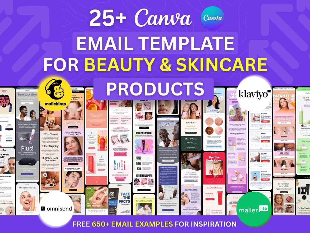 Plus de 25 modèles d'e-mails Canva pour produits de soin de la peau ...